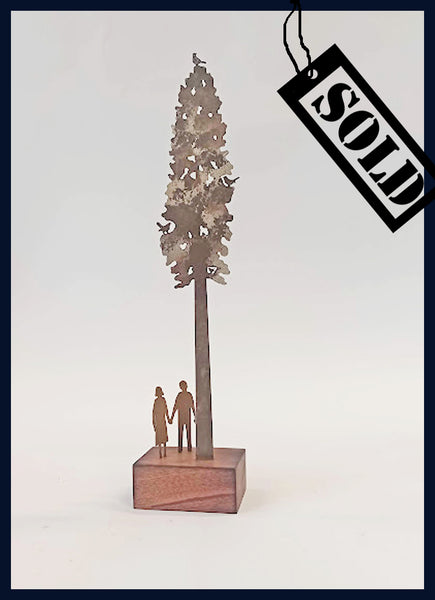 SOLD - Bird Watchers: Metal & Wood Sculpture by David Mayne – Utopia: The Unexpected Gallery
