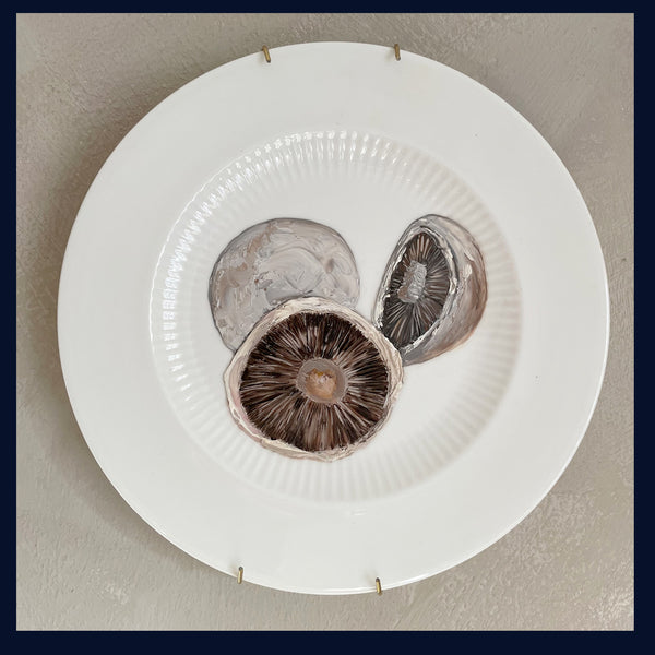 Plated: original fine art oil painting on a vintage plate - Breakfast ...